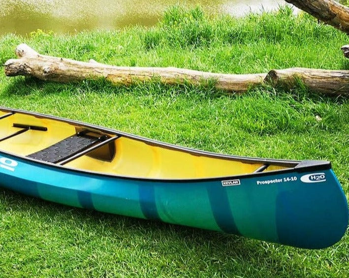 H2O PROSPECTOR 14'10 SOLO EPOXY w/ UV SHIELD PRO LITE KEVLAR BLUE ...